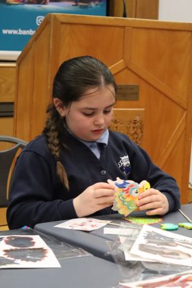 Dromara Primary School pupil completing some Chinese arts and crafts ...